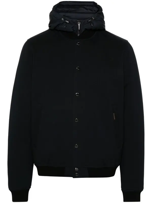 MOORER Padded Hooded Jacket - Blue