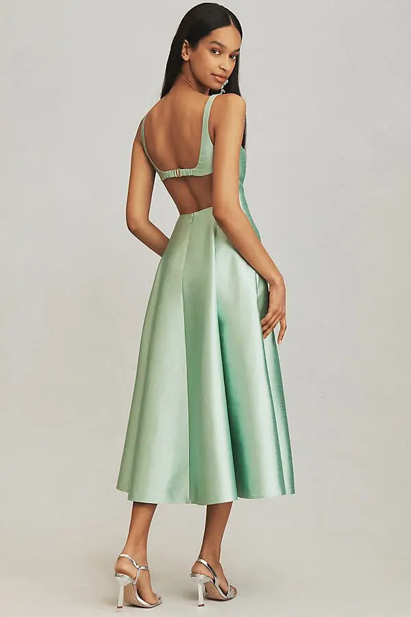 Mare Mare Scoop-Neck Cutout Midi Dress In Green - 44% Off | Editorialist