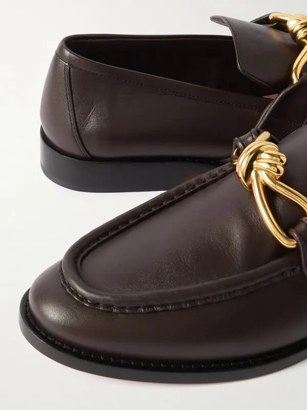 Bottega Veneta Astaire Embellished Leather Loafers