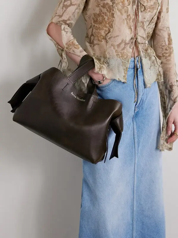 Acne Studios Musubi Knotted Leather Tote - Brown