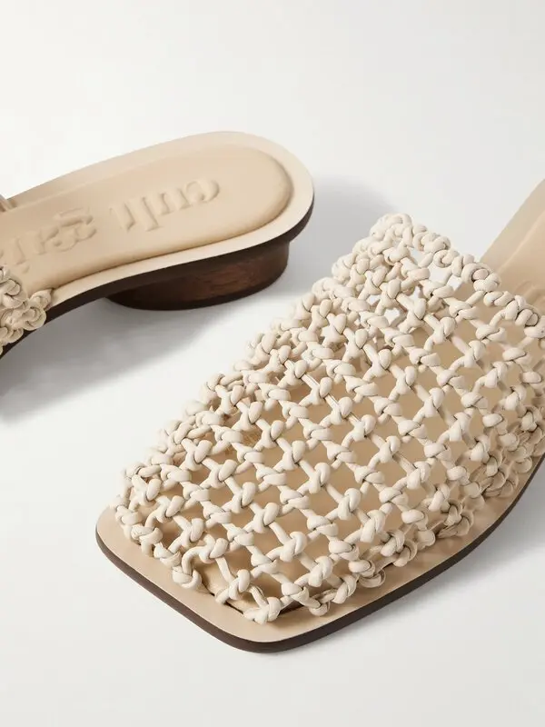 Cult Gaia Merida Woven Leather Mules