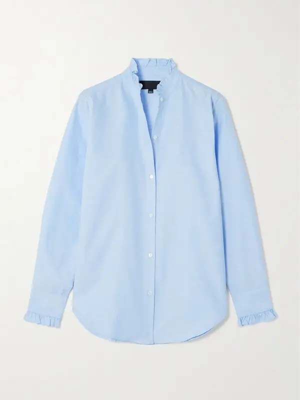 NILI LOTAN Lydia Ruffled Cotton Shirt