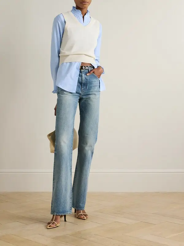 NILI LOTAN Lydia Ruffled Cotton Shirt
