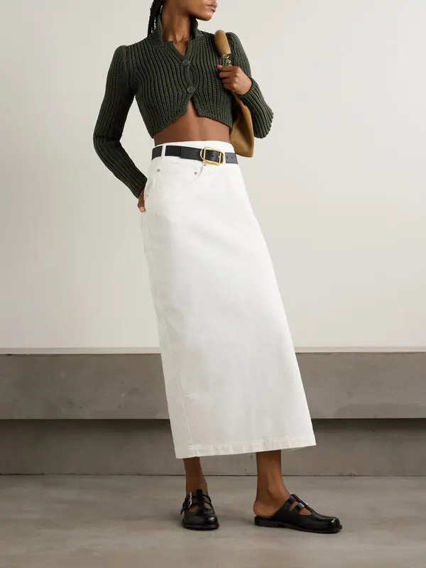 Loewe Cropped Ribbed-knit Cardigan