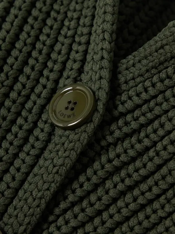 Loewe Cropped Ribbed-knit Cardigan