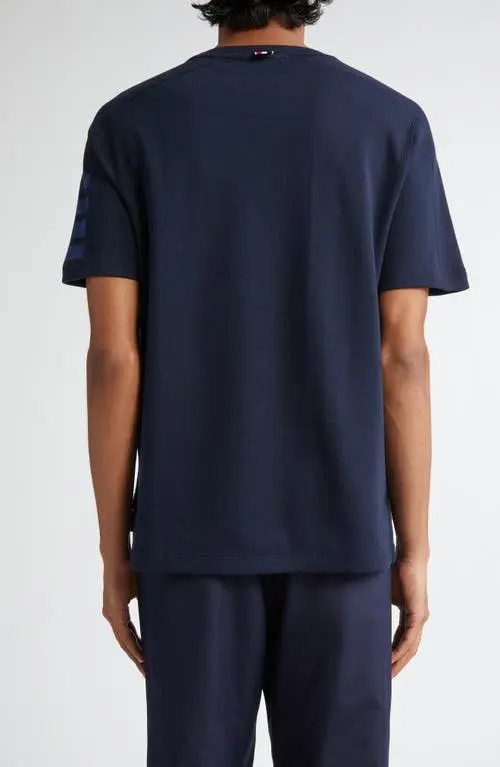 Thom Browne Milano 4-bar Cotton T-shirt - Navy