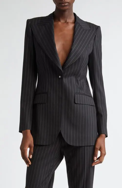Dolce & Gabbana Pinstripe Virgin Wool Blend Jacket