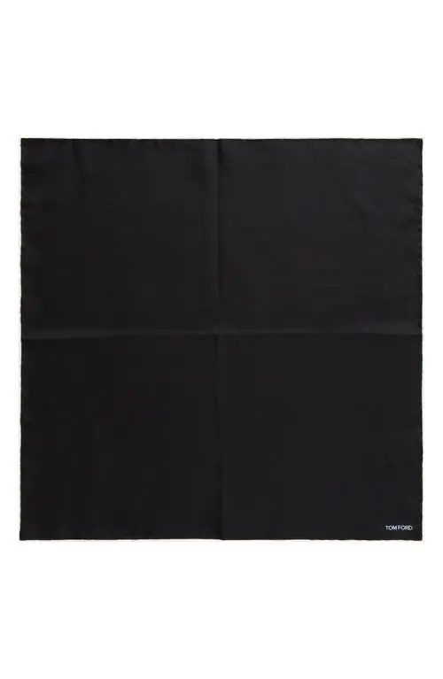 TOM FORD Classic Mulberry Silk Pocket Square - Black