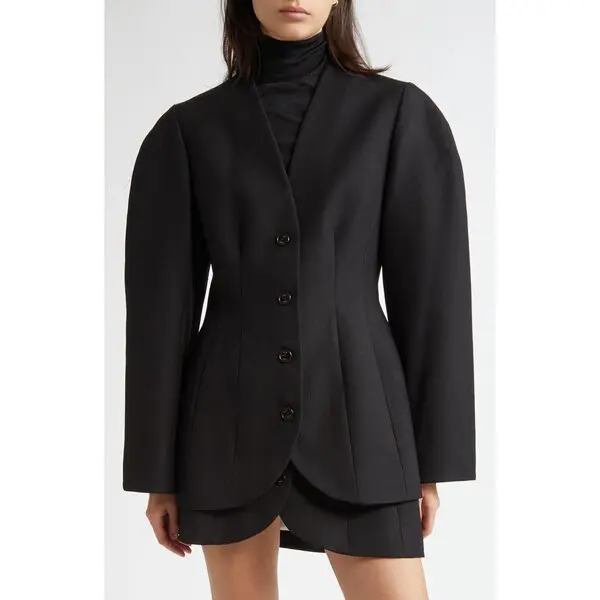 EENK Hourglass Oversized Sleeve Wool Jacket