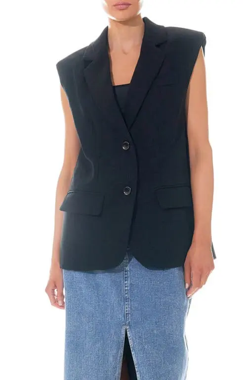 GREY LAB Oversize Blazer Vest - Black