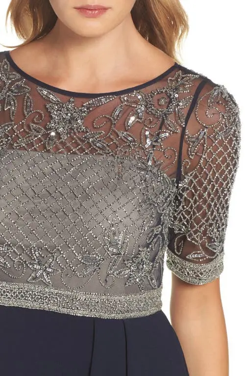 Adrianna Papell Embellished Beaded Gown