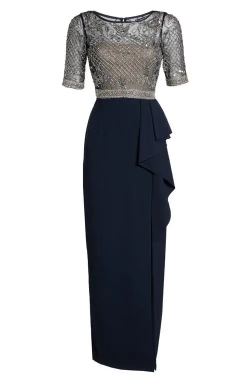 Adrianna Papell Embellished Beaded Gown