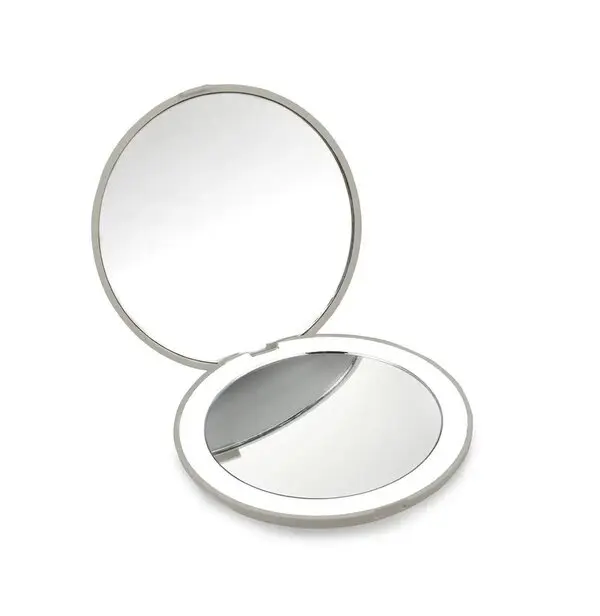 COWIN 1x/10x Magnification Lighted Travel Folding Makeup Mirror 3.5 Inch - White