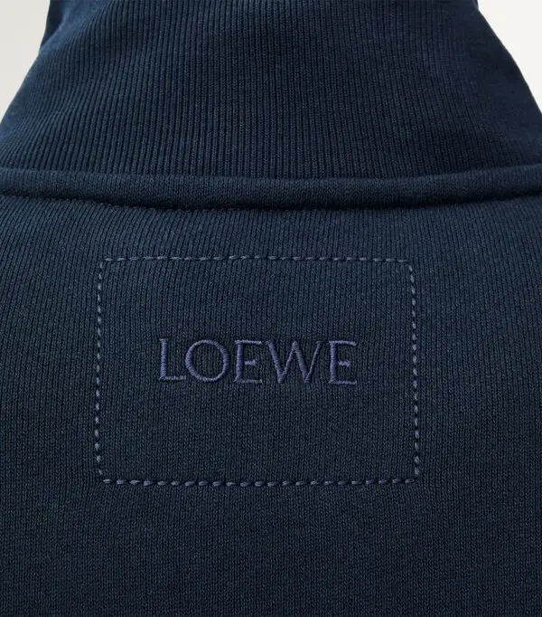 Loewe Graphic Quarter-Zip Sweatshirt - Blue | Editorialist
