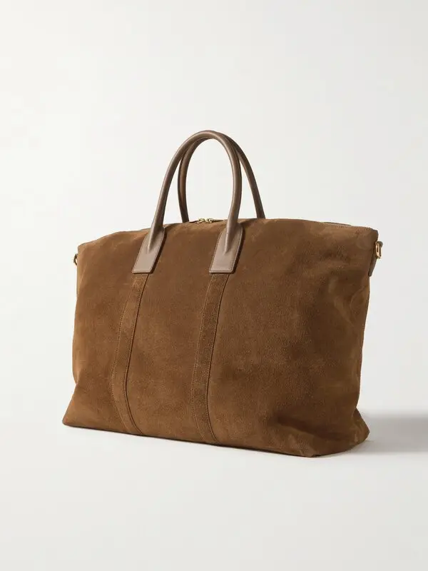 Saint Laurent Leather-trimmed Suede Tote Bag - Brown