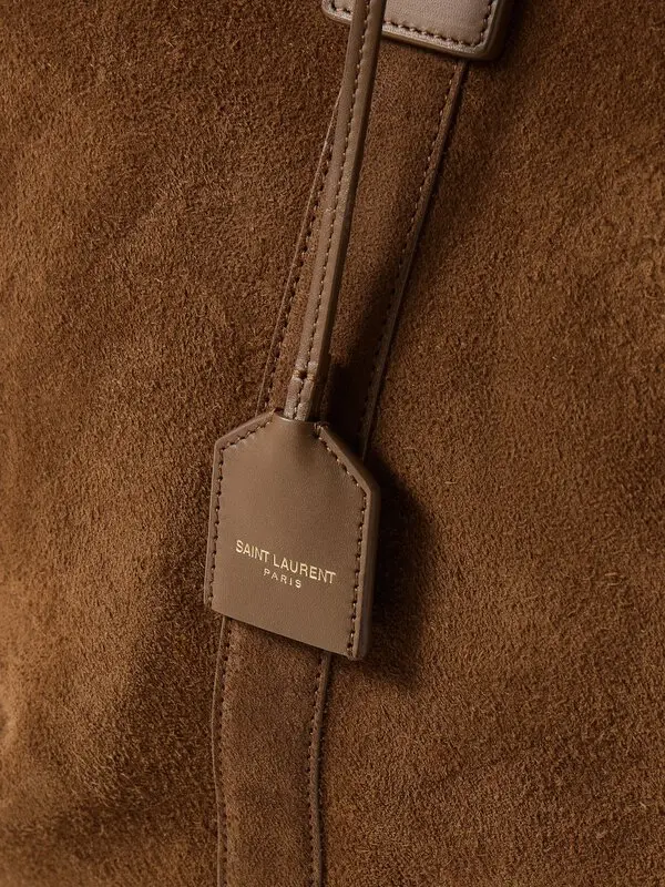 Saint Laurent Leather-trimmed Suede Tote Bag - Brown