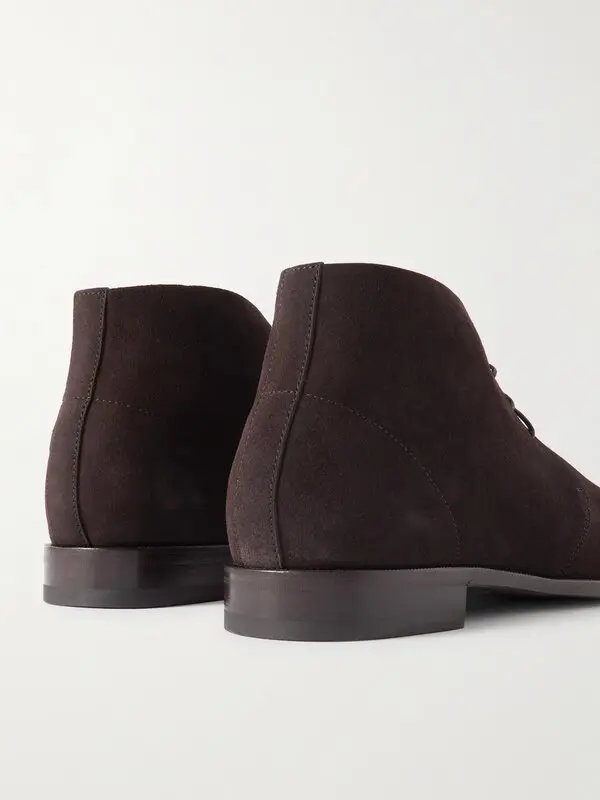 Manolo Blahnik Berwick Suede Chukka Boots - Brown | Editorialist