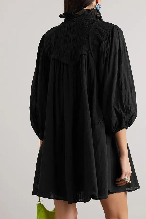 MARANT ETOILE Isma Mini Dress With Crochet Trims