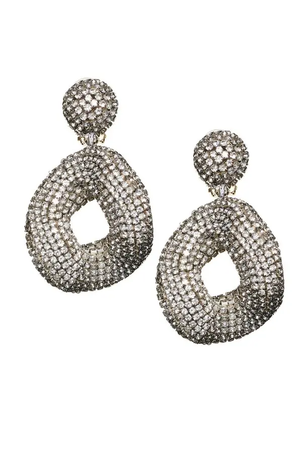 Sachin & Babi Kate Crystal Hoop Clip-on Earrings - Clear Crystals