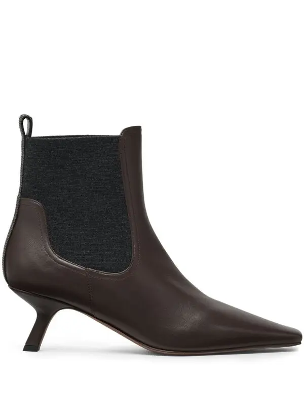 Brunello Cucinelli Monili Chain Detail Chelsea Boots - Brown