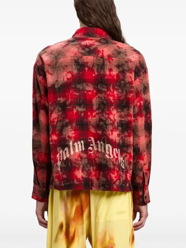 Palm Angels Logo-print Plaid Shirt - Red