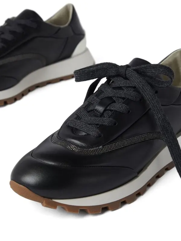 Brunello Cucinelli Monili-chain Leather Sneakers