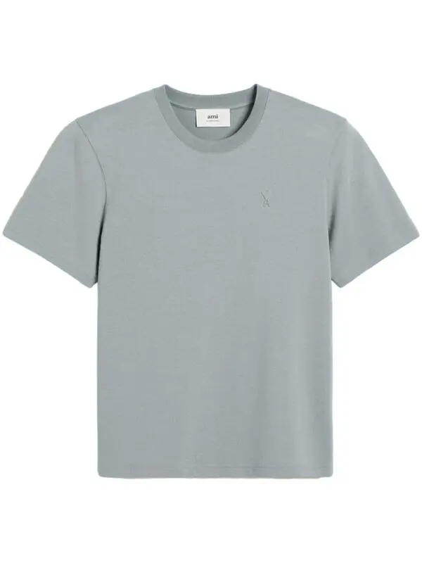 AMI Paris Logo-debossed Organic-cotton T-shirt