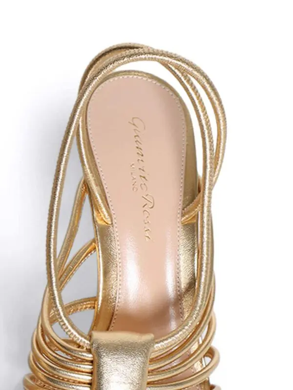 GIANVITO ROSSI Hellen 105mm Strappy Sandals - Gold