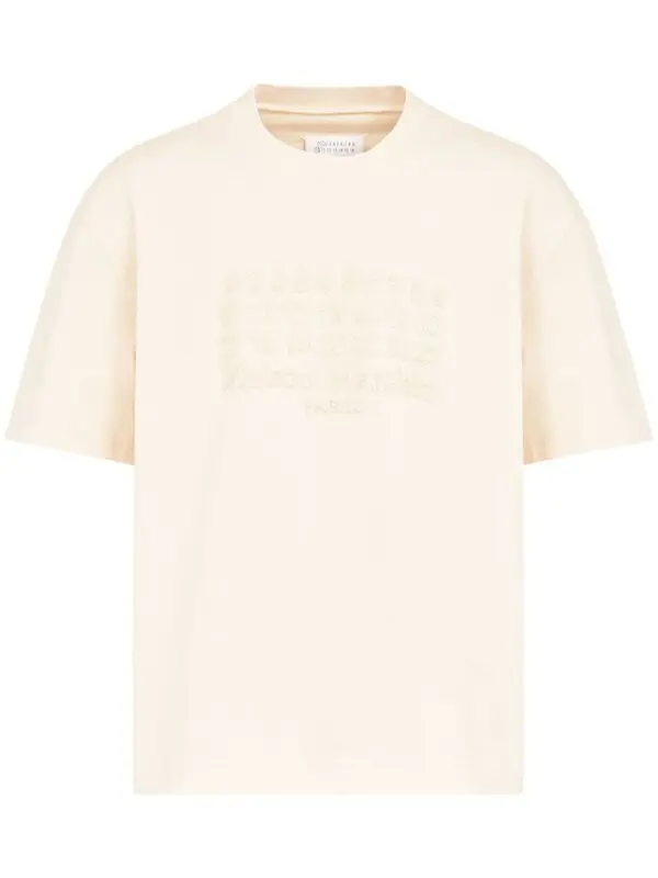 MAISON MARGIELA Embroidered Logo T-shirt - Neutrals