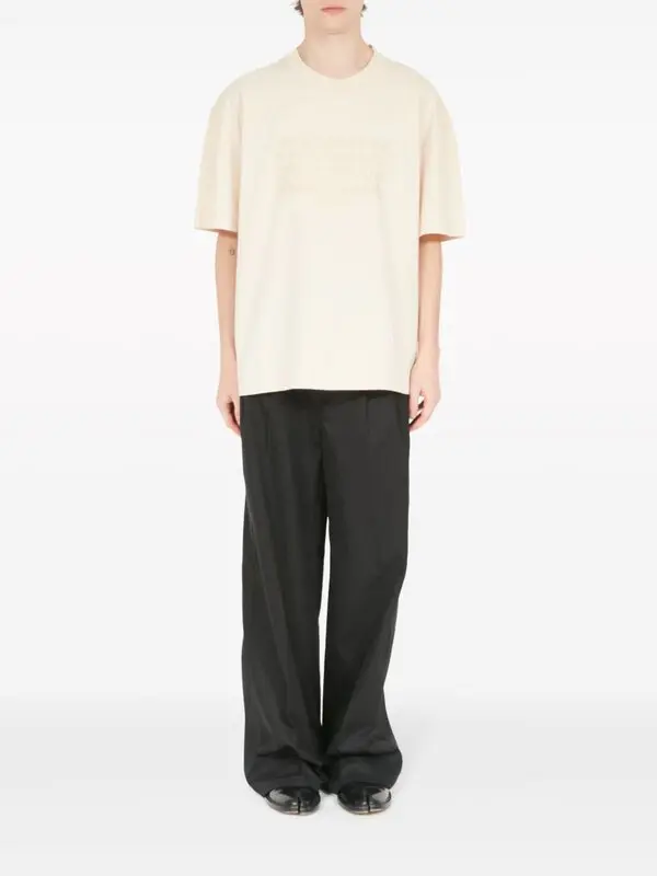 MAISON MARGIELA Embroidered Logo T-shirt - Neutrals