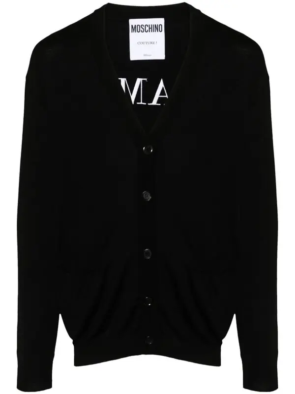 Moschino Slogan-embroidered Cardigan