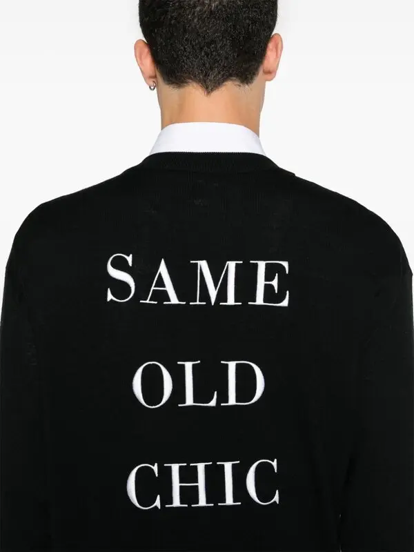 Moschino Slogan-embroidered Cardigan