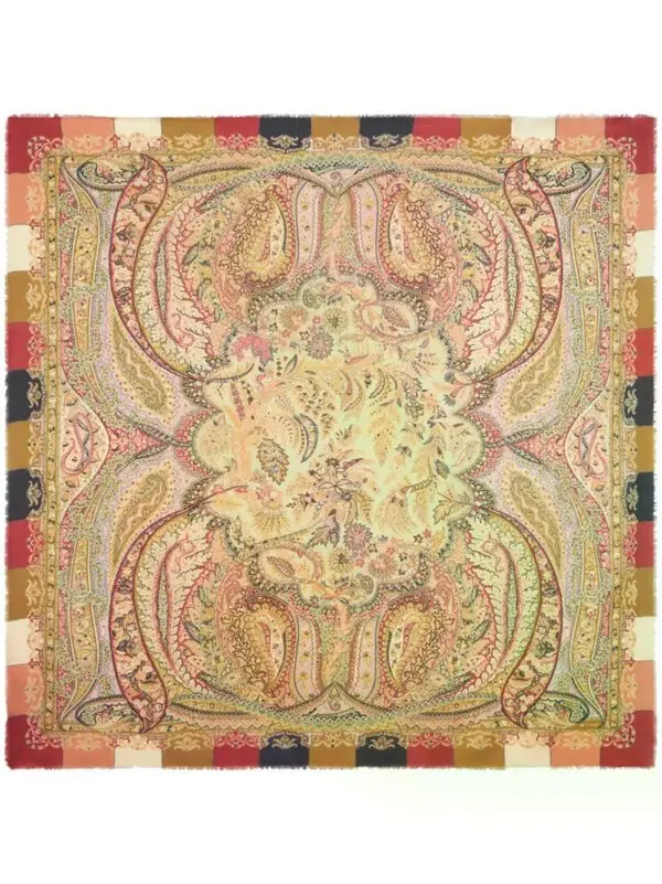 Etro Paisley-print Frayed-edge Scarf - Neutrals