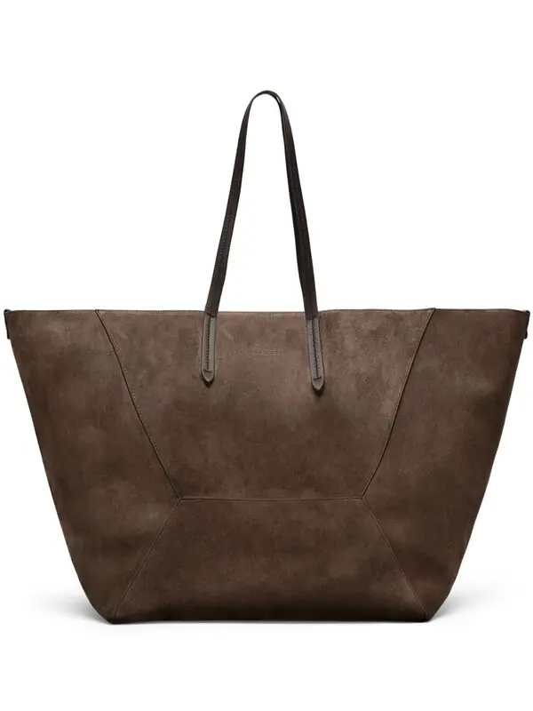 Brunello Cucinelli Large Duo Suede Tote Bag - Brown