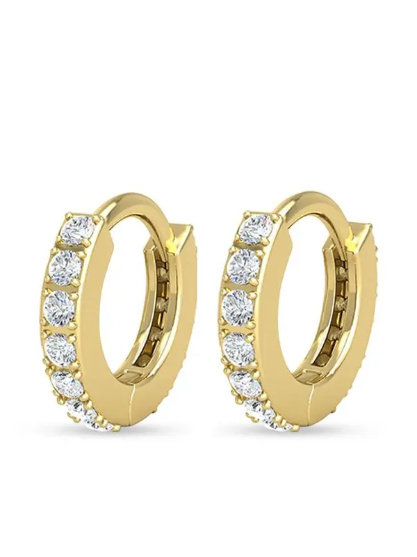 VEYNOU 14kt Yellow Diamond Huggie Hoop Earrings - Gold