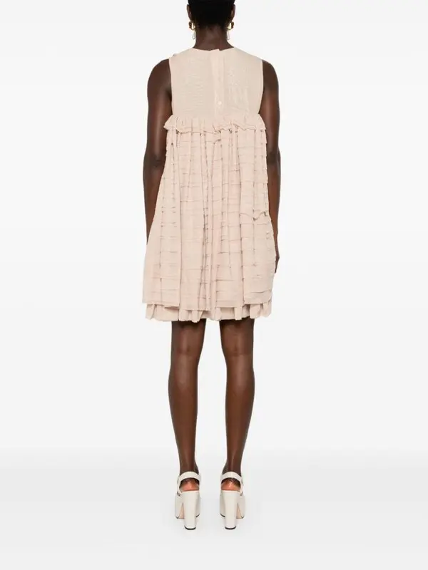 BARUNI Ruffled Mini Dress - Neutrals