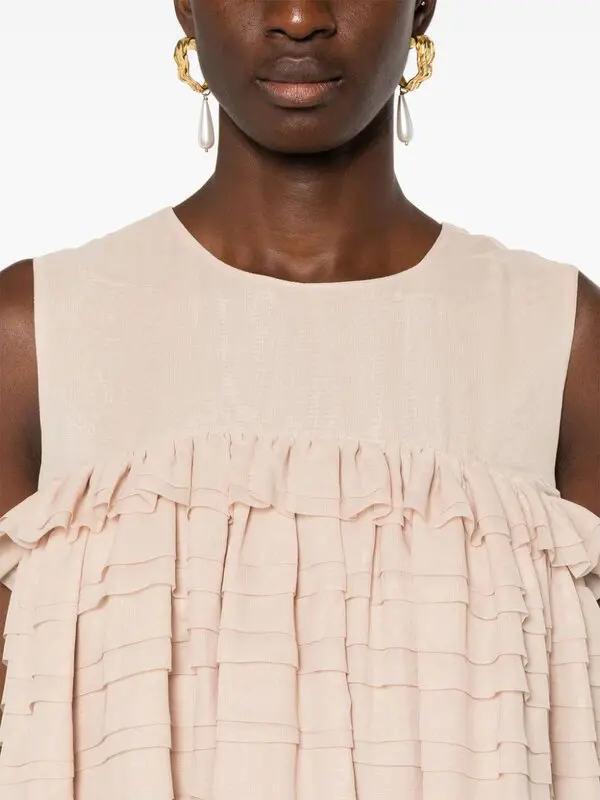 BARUNI Ruffled Mini Dress - Neutrals