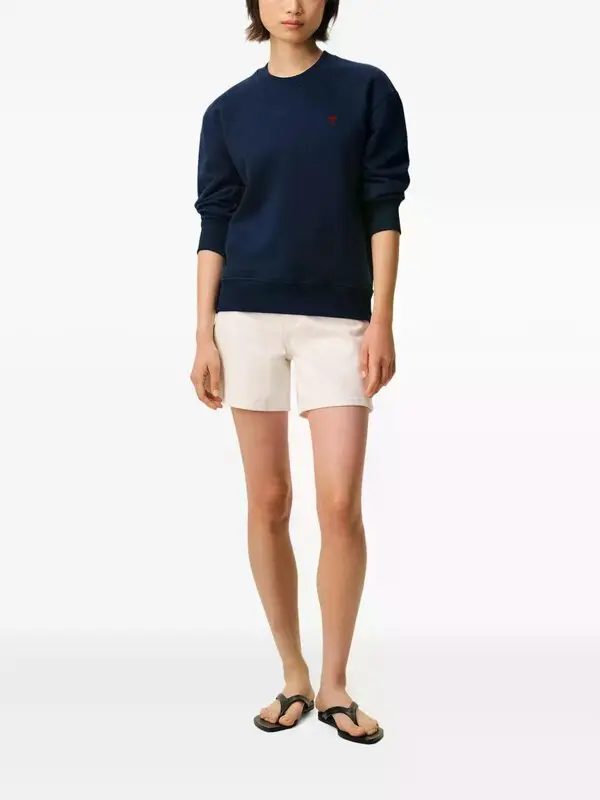 AMI Paris De Coeur Cotton Sweatshirt - Blue