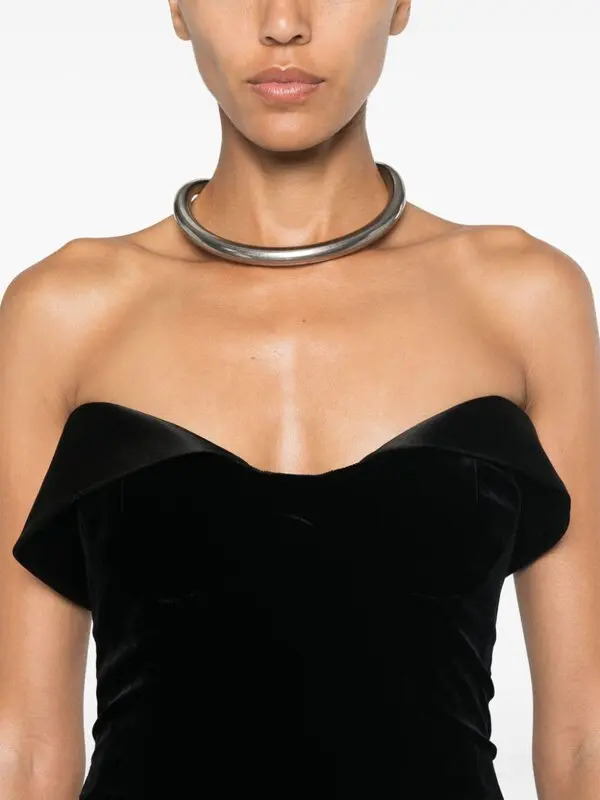 MUGLER Velvet Mini Dress - Black
