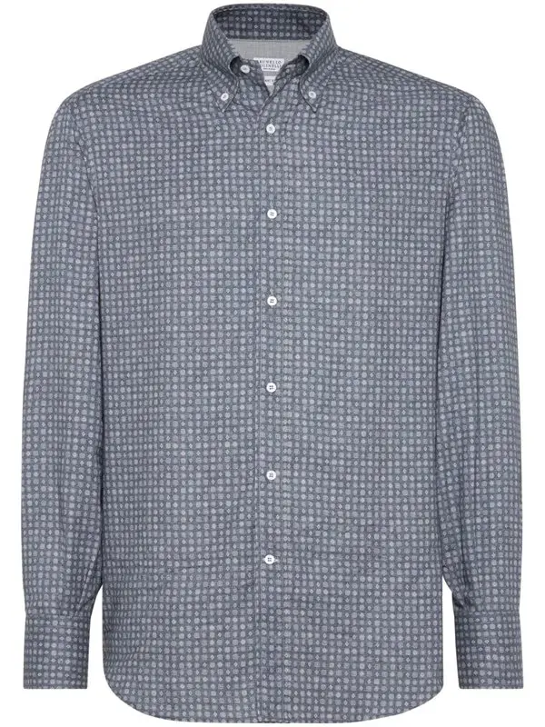 Brunello Cucinelli Geometric-print Shirt