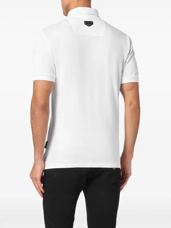 Philipp Plein Skull&bones-print Cotton Polo Shirt - White