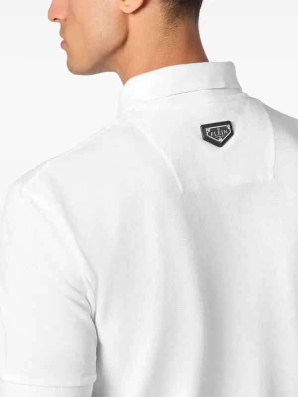 Philipp Plein Skull&bones-print Cotton Polo Shirt - White