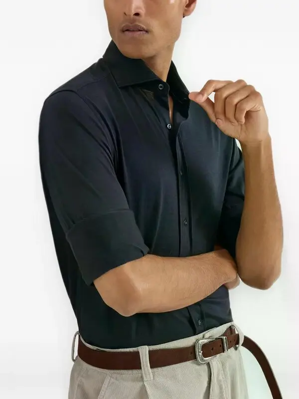 Brunello Cucinelli Lightweight Jersey Shirt - Blue