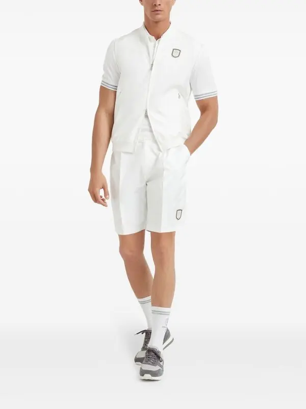 Brunello Cucinelli Tennis Badge Stripe Sweatshirt