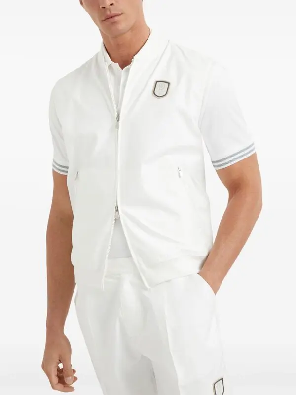 Brunello Cucinelli Tennis Badge Stripe Sweatshirt