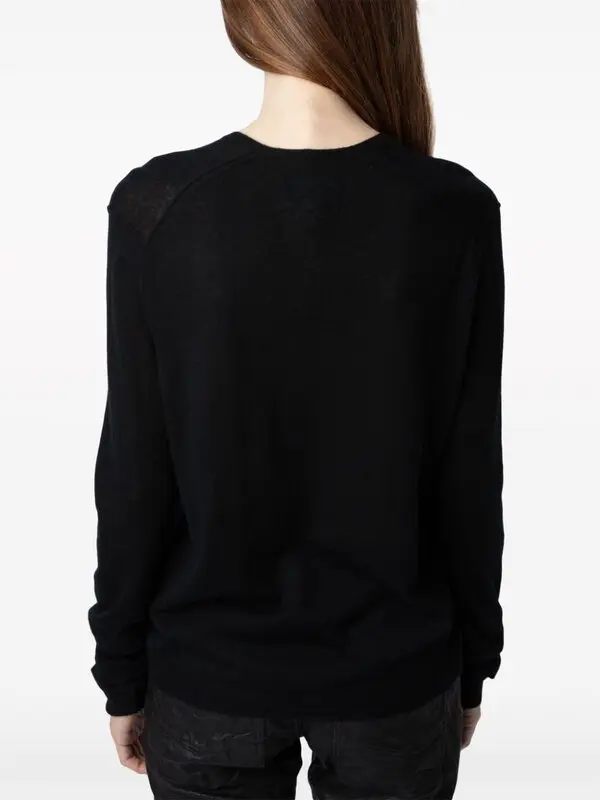 Zadig&Voltaire Rivy Cashmere V-neck Sweater - Black