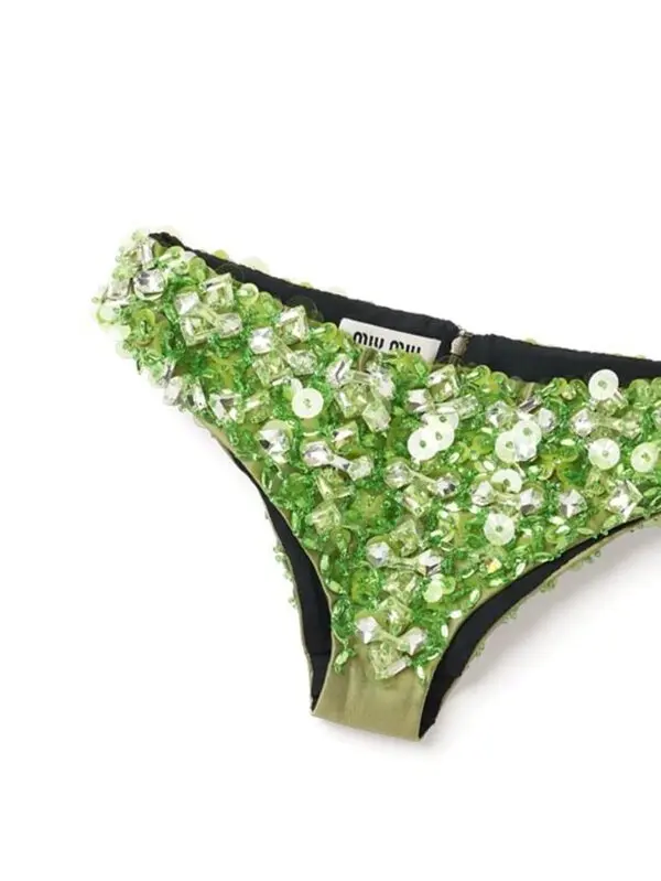 Miu Miu Embroidered Beaded Silk Briefs