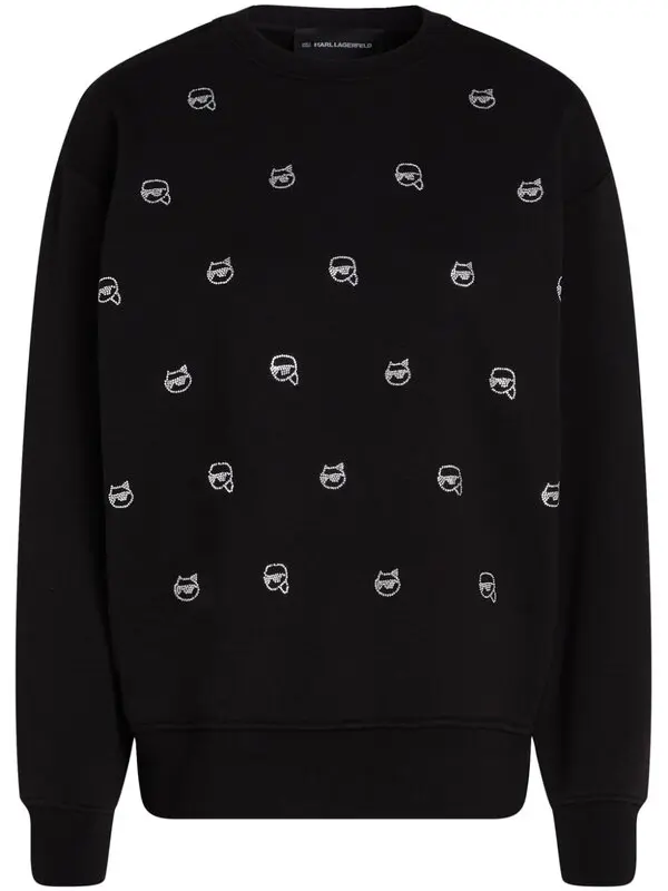Karl Lagerfeld Ikon Rhinestone-embellished Sweatshirt