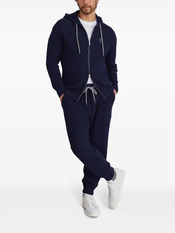 Brunello Cucinelli Cashmere Zip-up Hoodie - Blue