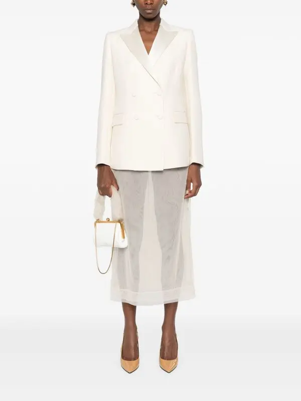 Fabiana Filippi Double-breasted Crepe Blazer - Neutrals
